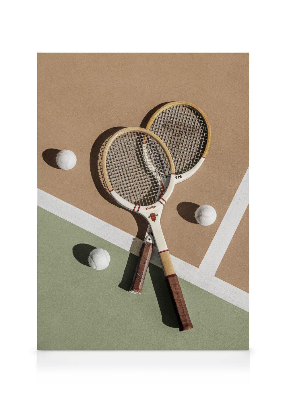 Toile tennis vintage avec raquettes croisées – Décoration murale sportive