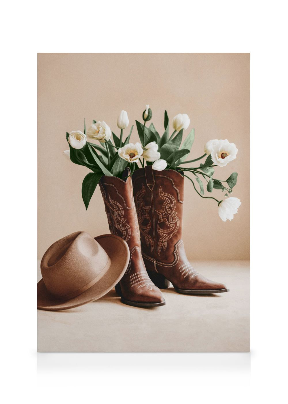Poppies in Cowboy Boots Tela – Arte Country para Decoração | Desenio