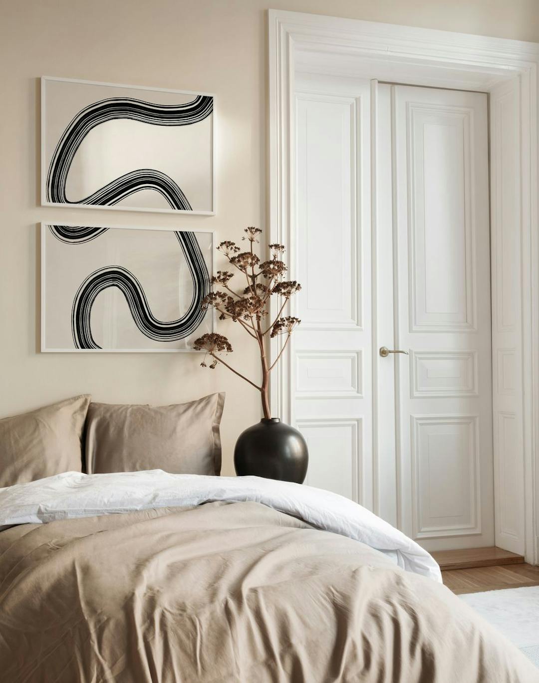 Black curve decoration murale