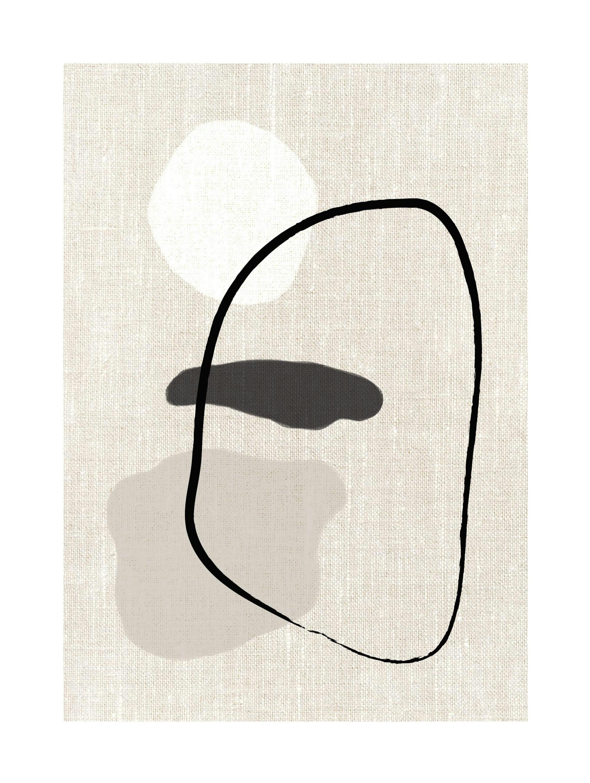 Linen Shapes No1 Plakat – Abstrakcyjna grafika na lnianym tle | Desenio
