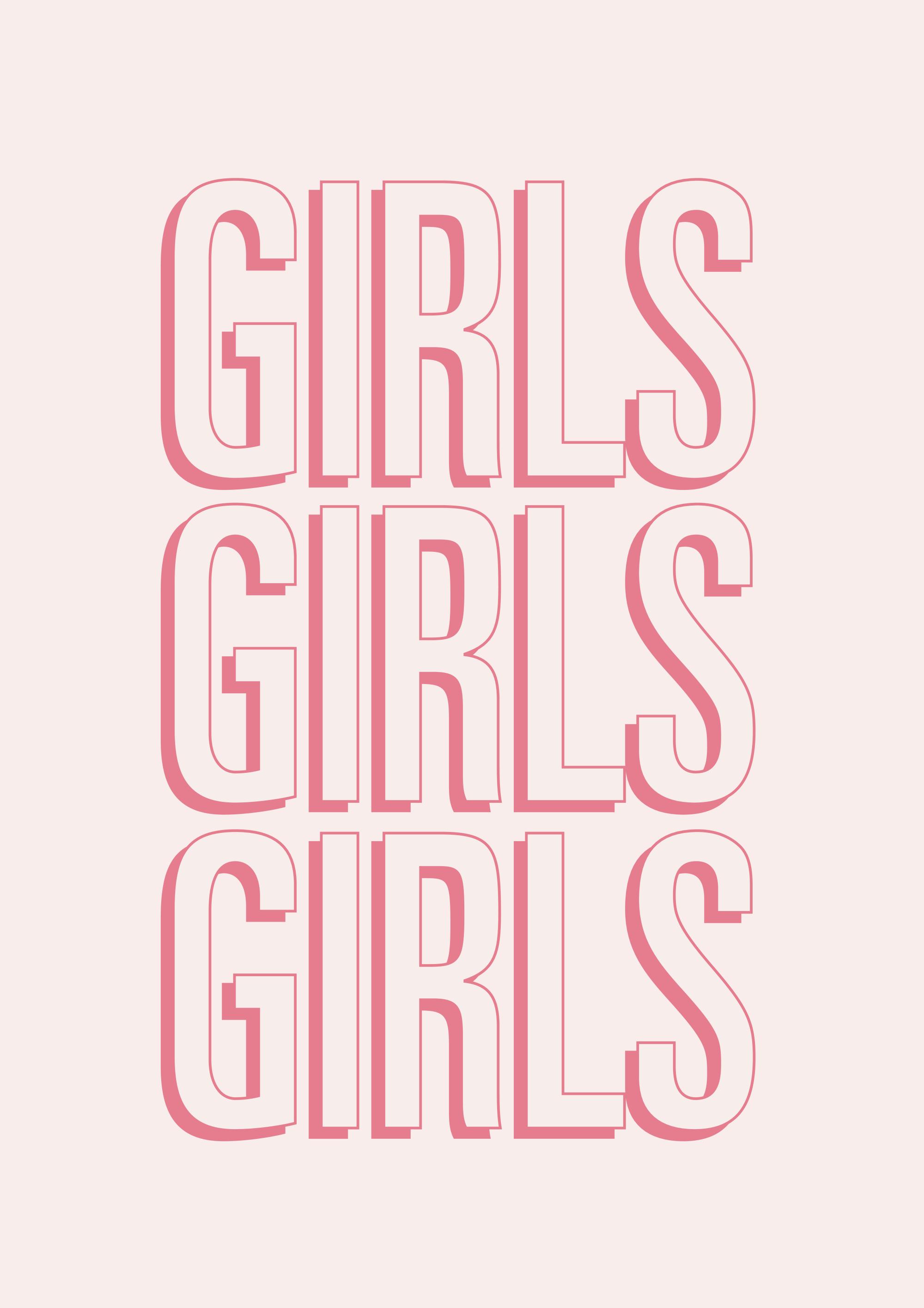 Girls Poster - Typografie Zitat Girls - desenio.de