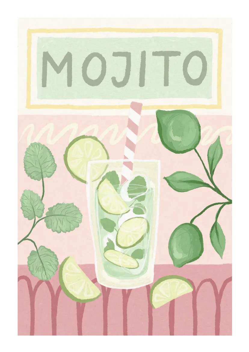 Mojito Cocktail Poster - Lime and mint drink - desenio.co.uk