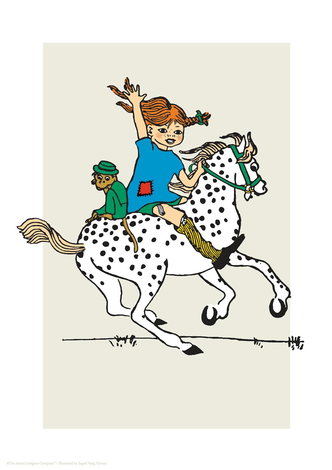 Pippi Longstocking Riding Print – Children's Poster | Desenio