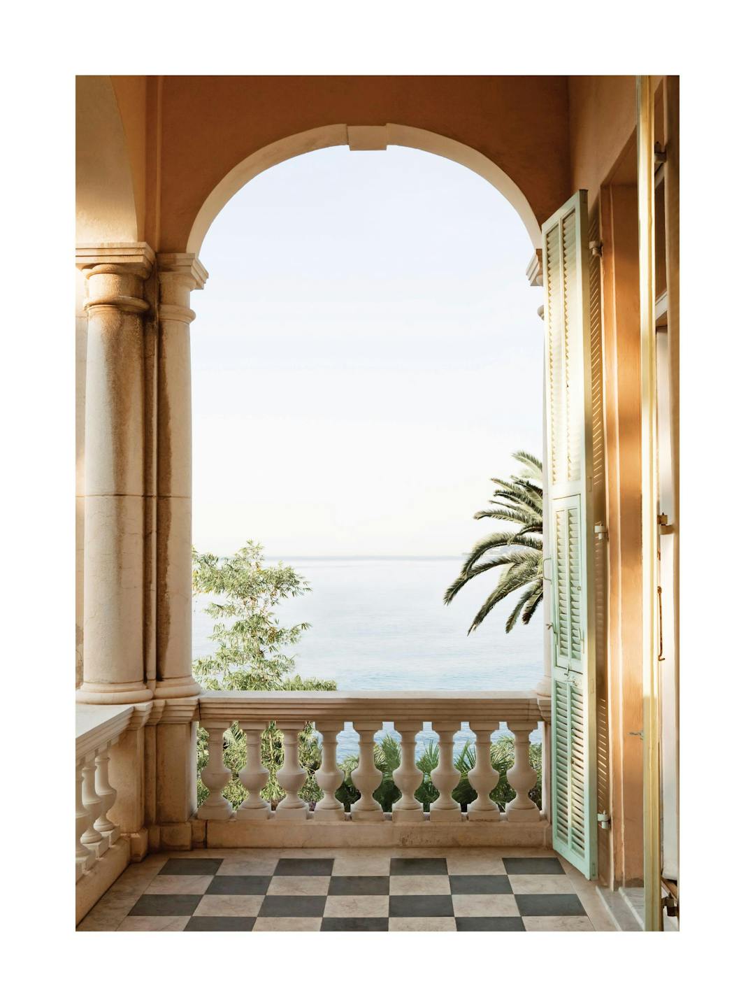 Mediterranean View Poster - Balcony arch - desenio.com