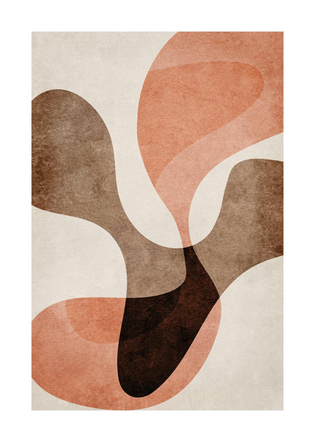 Curvy Forms Poster – Abstract Art in Beige Tones | Desenio