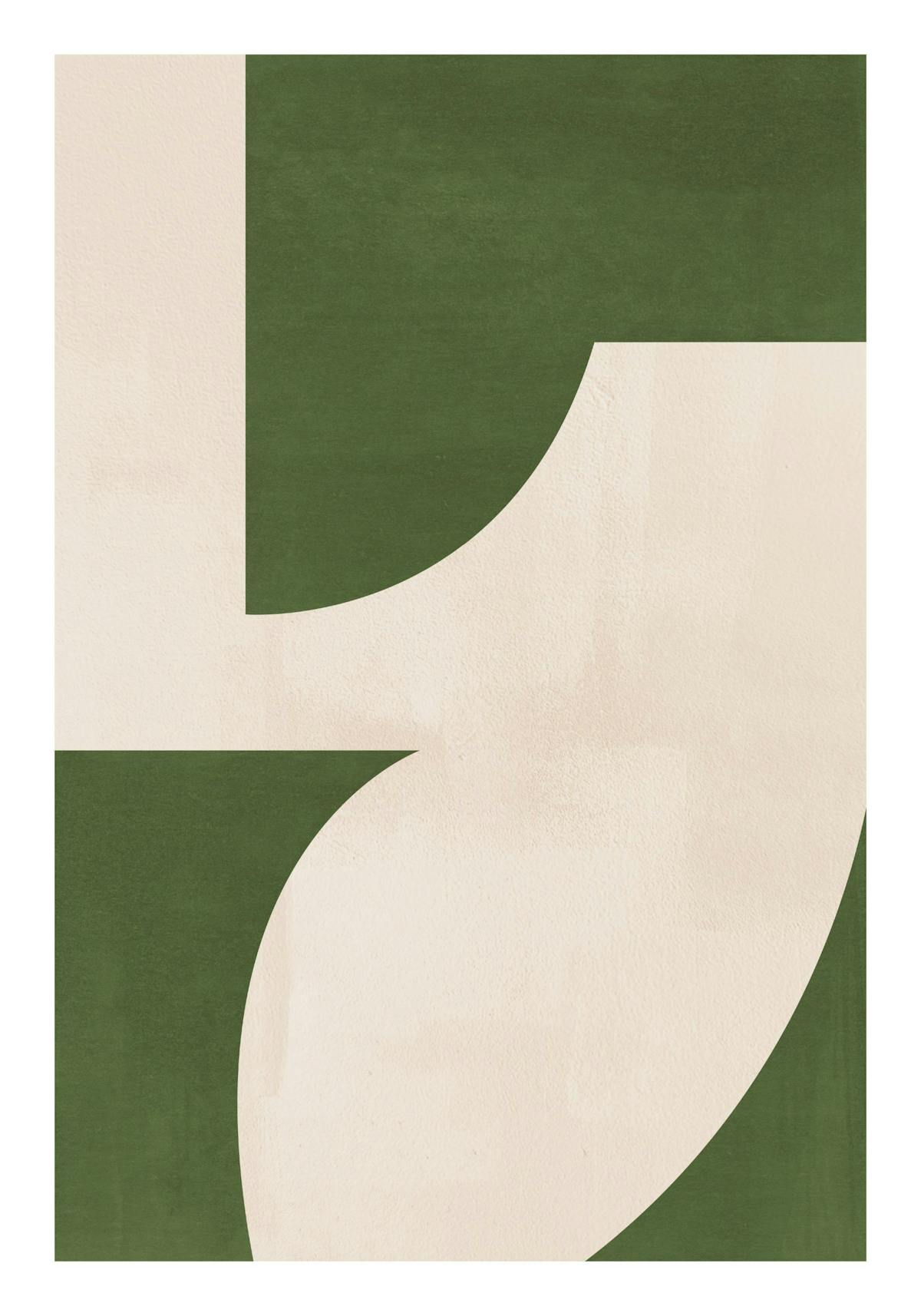 Affiche Green Graphic Forms No1 – Art abstrait géométrique vert et ...