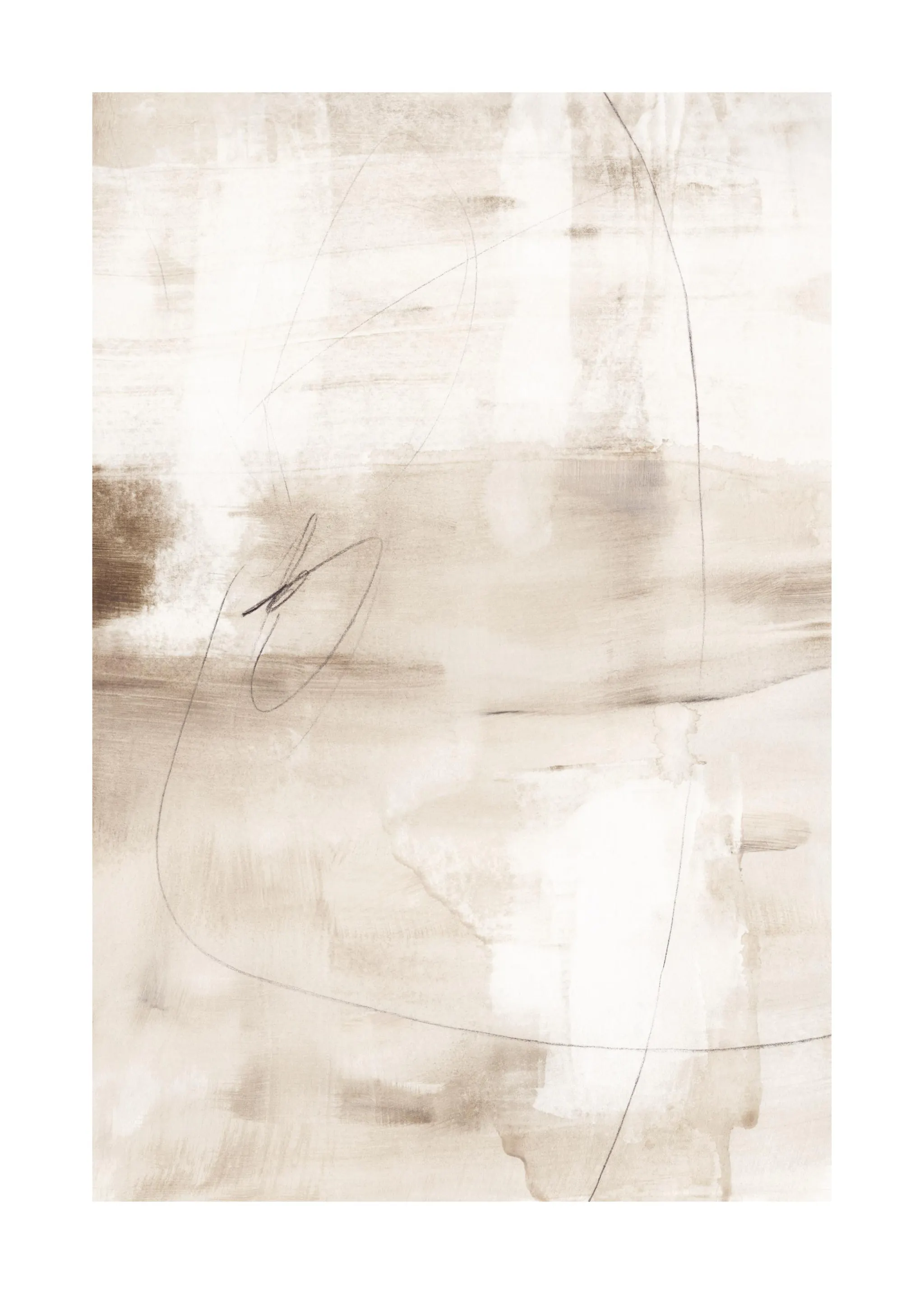 Beige Abstract Painting No2 Poster
