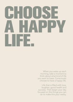 Choose a Happy Life Print – Motivational Poster | Desenio