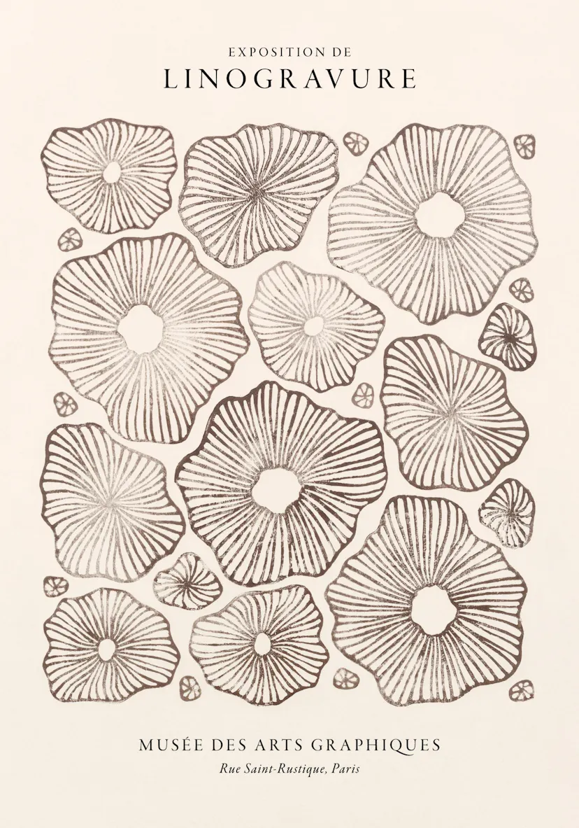 Linocut Exhibition Print – Botanical Poster | Desenio UK