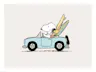Affiche Snoopy Driving – Illustration vintage de Snoopy en voiture