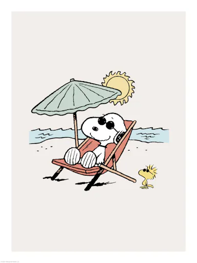 Snoopy on the Beach Print – Fun Summer Poster | Desenio