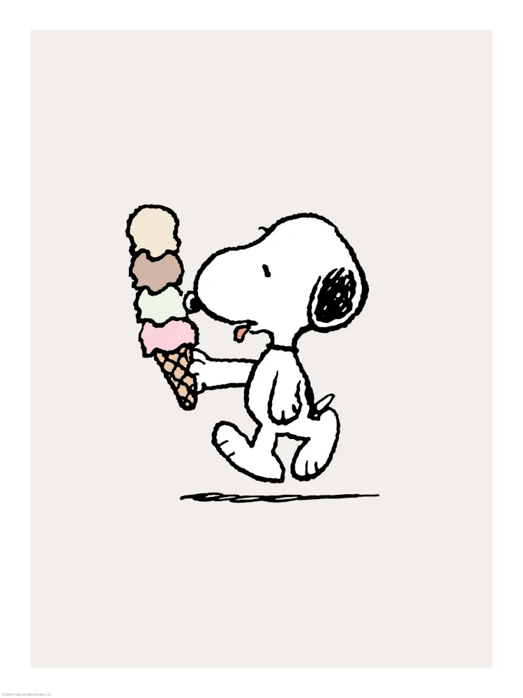Snoopy Eating Ice Cream Poster | Desenio