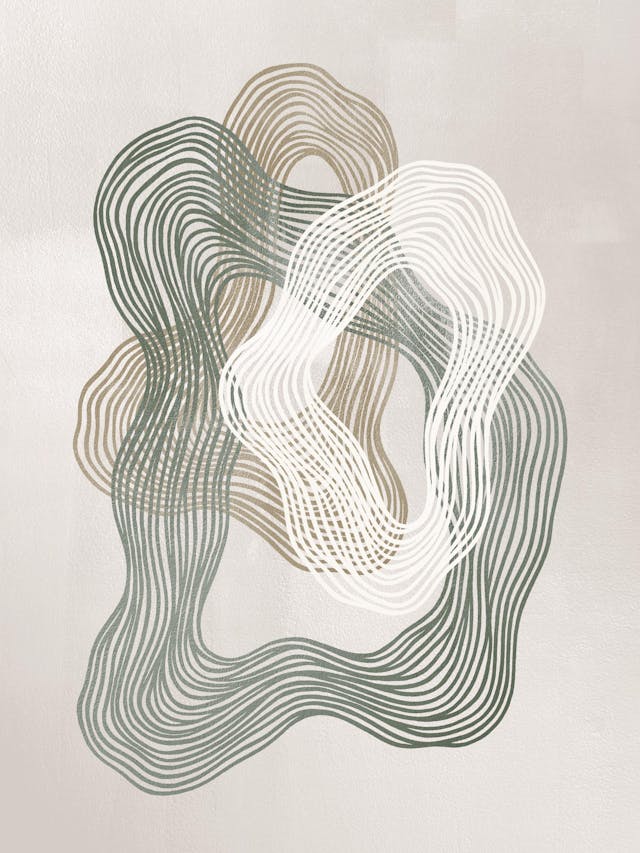 Abstract Green Lines Print – Modern Art Poster | Desenio