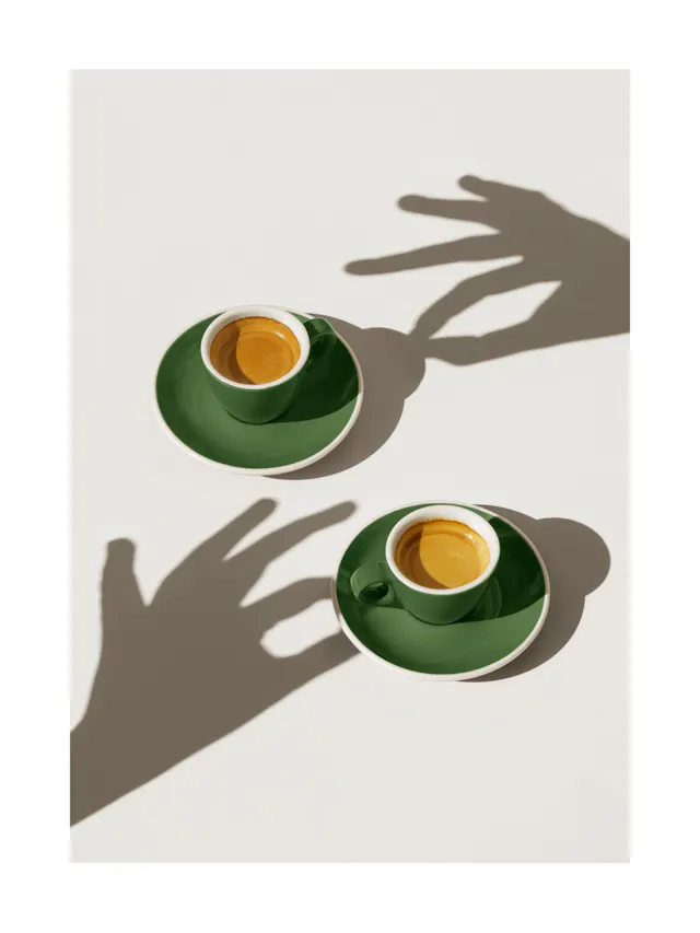 Green Coffee Cups Print