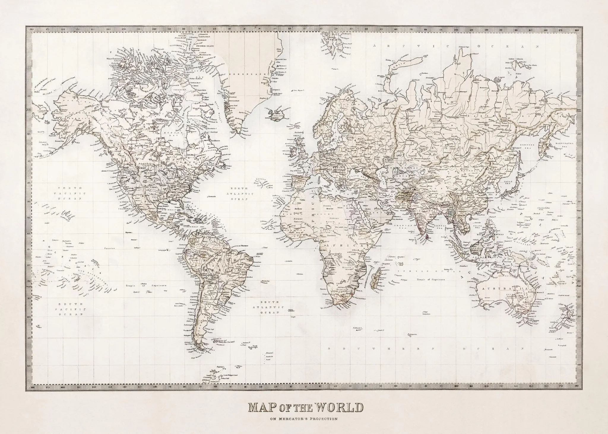 Vintage Map of the World Print Poster | Desenio.ca