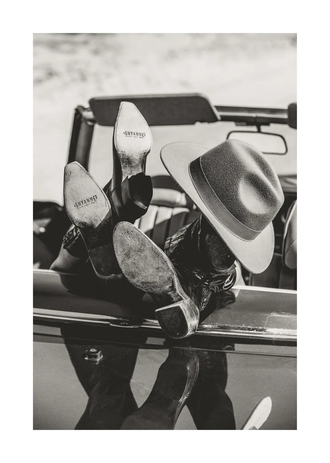 Poppies in Cowboy Boots Print – Rustic Western Poster | Desenio