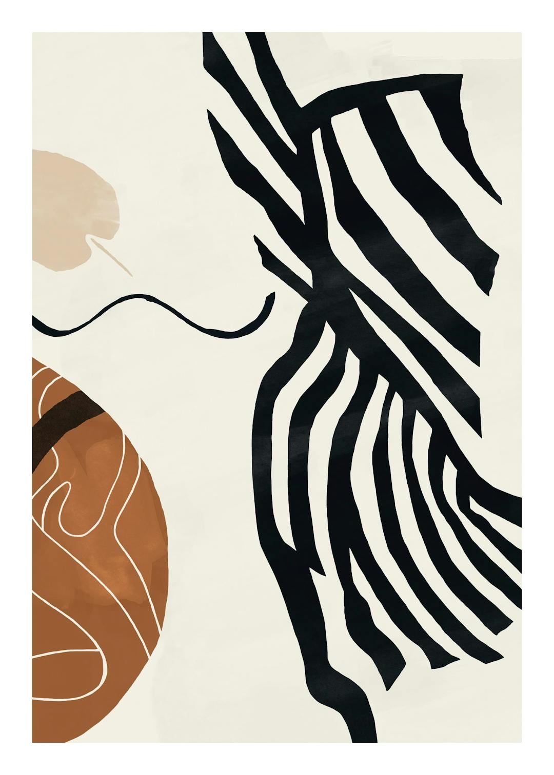 Curvy Forms Poster – Abstract Art in Beige Tones | Desenio