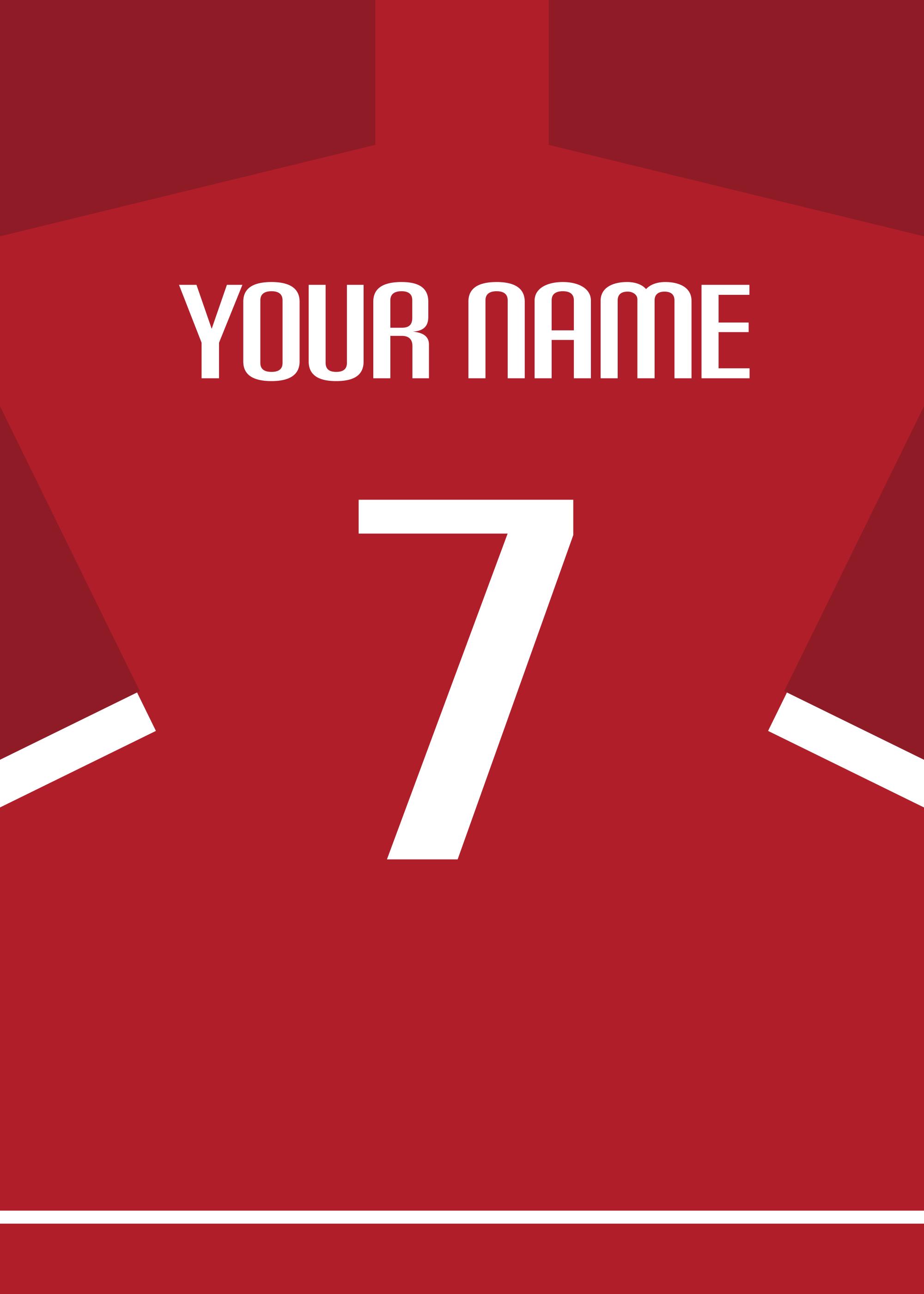 Personalised Football Shirt Poster – Custom Name & Number | Desenio