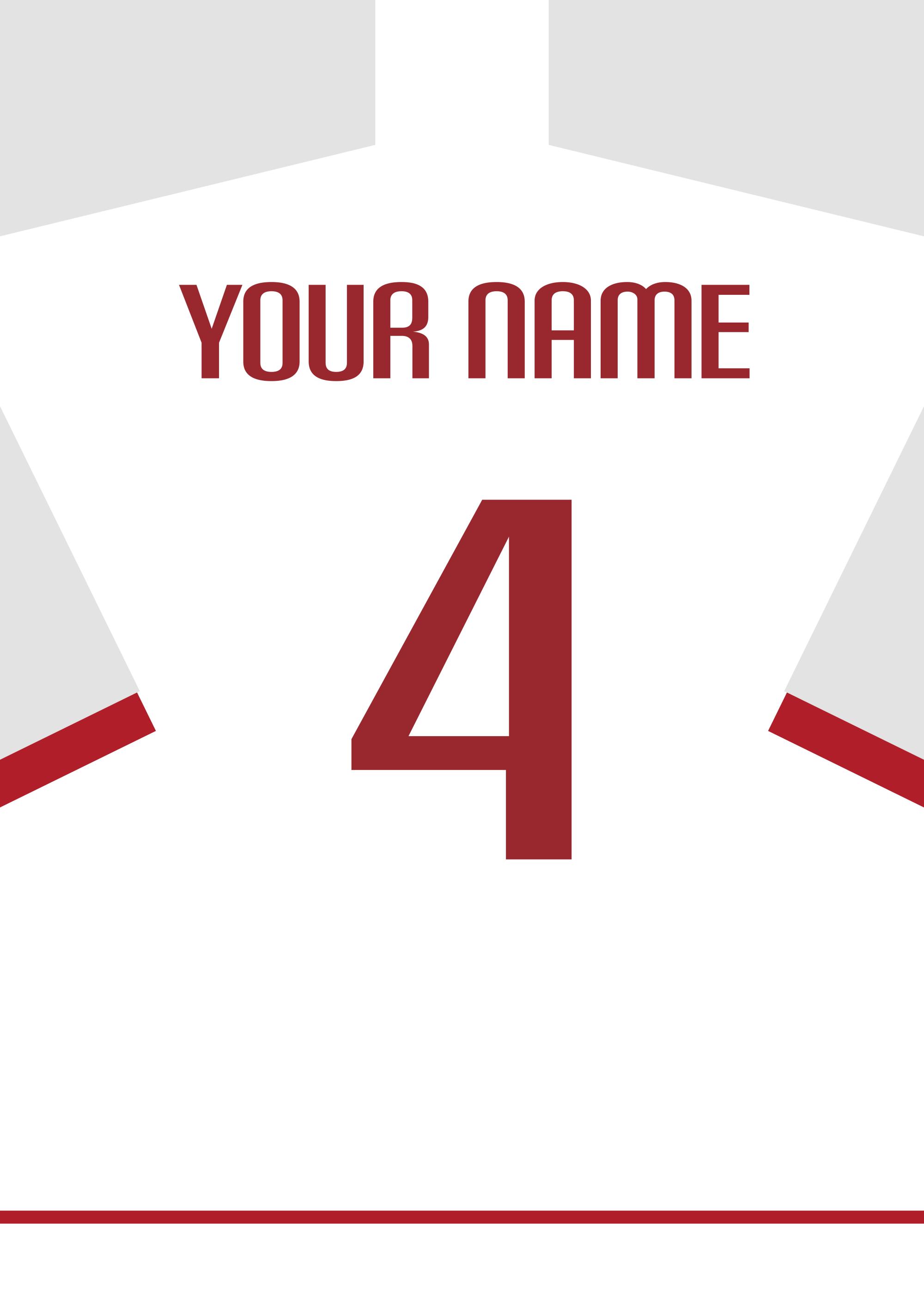 Personalized Football Shirt Print – Custom Name & Number Poster | Desenio