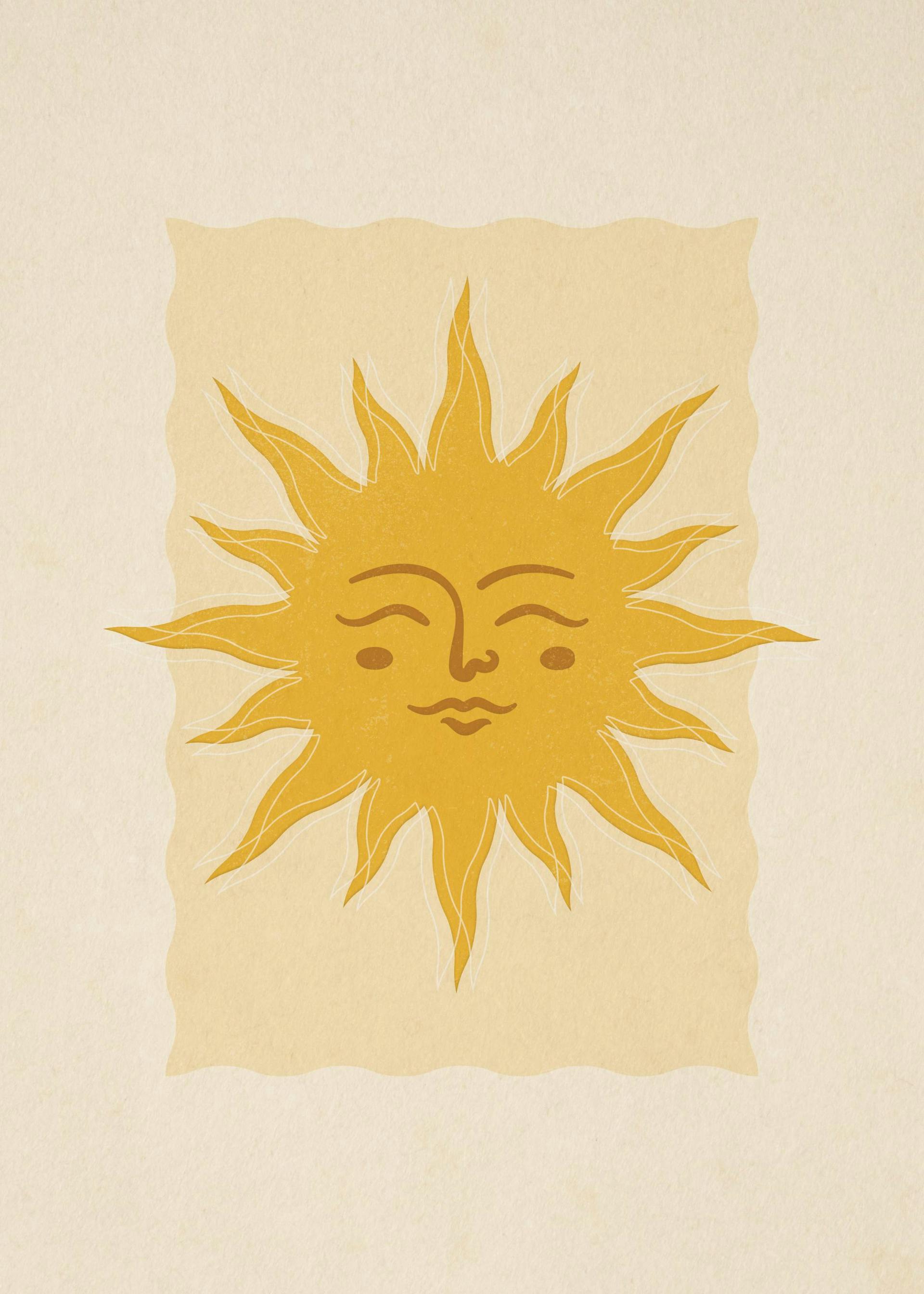 Golden Sun Poster – Spirituelle Wandkunst in Gold | desenio.de
