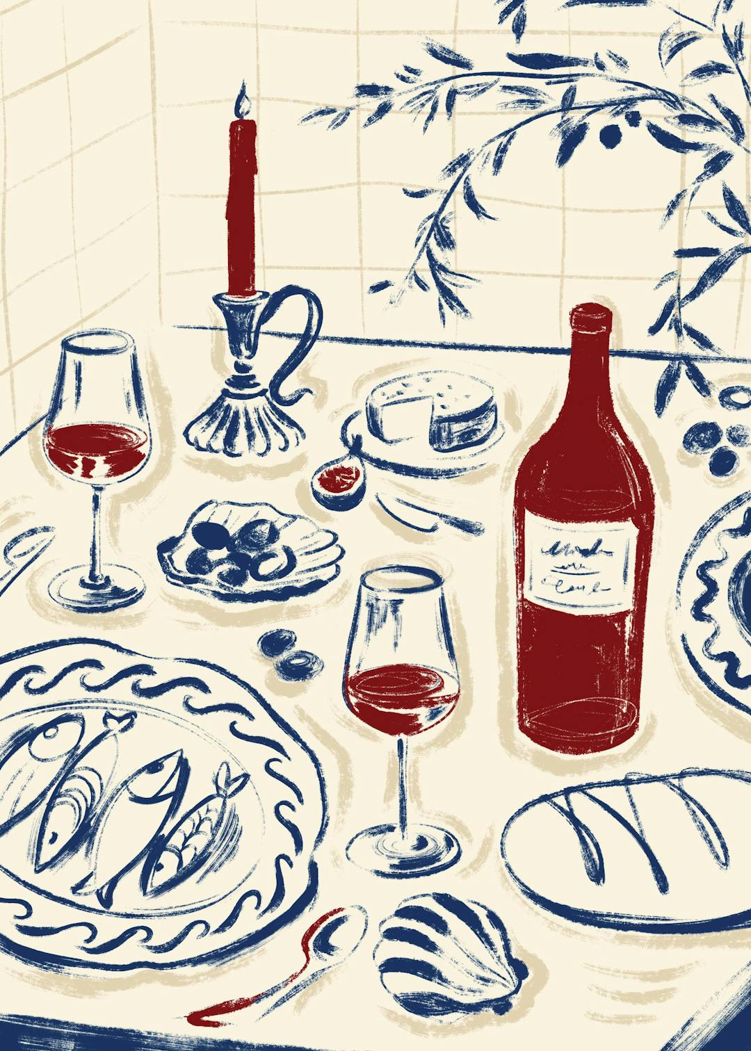 Pizza Vino Menu Print – Italian Kitchen Wall Art | Desenio