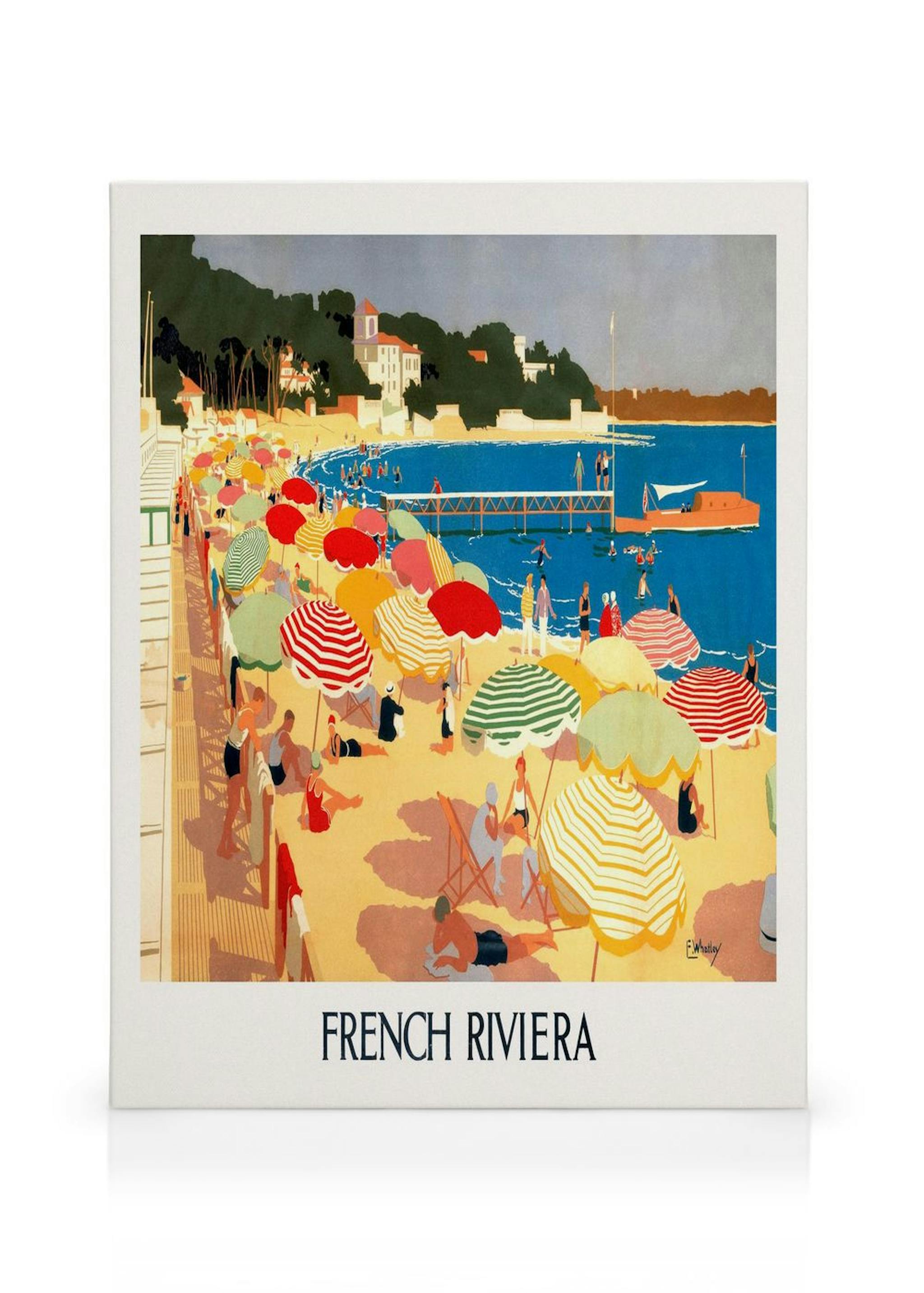 Toile French Riviera vintage – Ambiance plage méditerranéenne