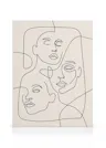 The Three Faces Line Art Canvas