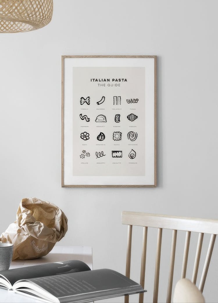Pasta Guide Poster - Pastaillustration - desenio.se