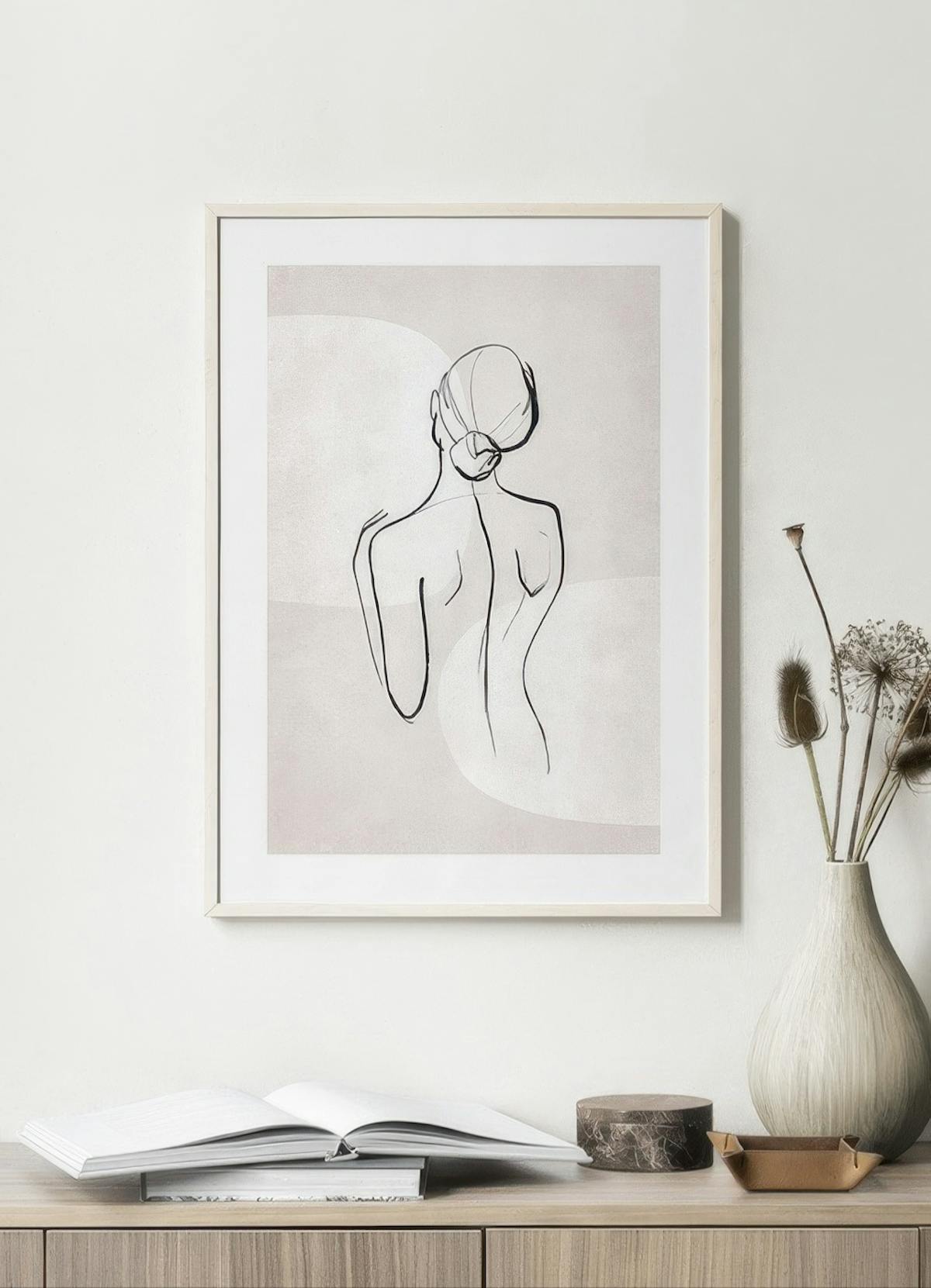 Female Sketch Forms No1 Poster – Line Art Print | Desenio UK