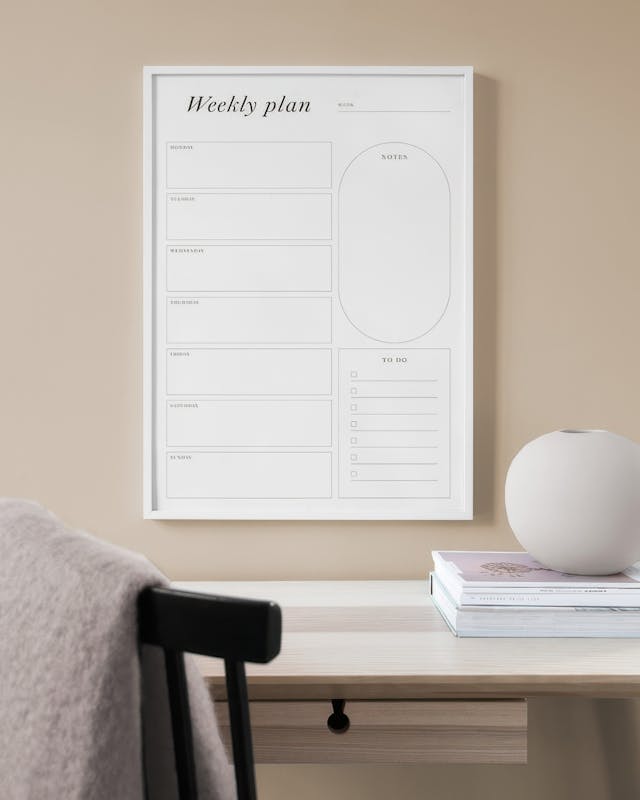 Weekly Planner Poster - White weekly planner - desenio.co.uk
