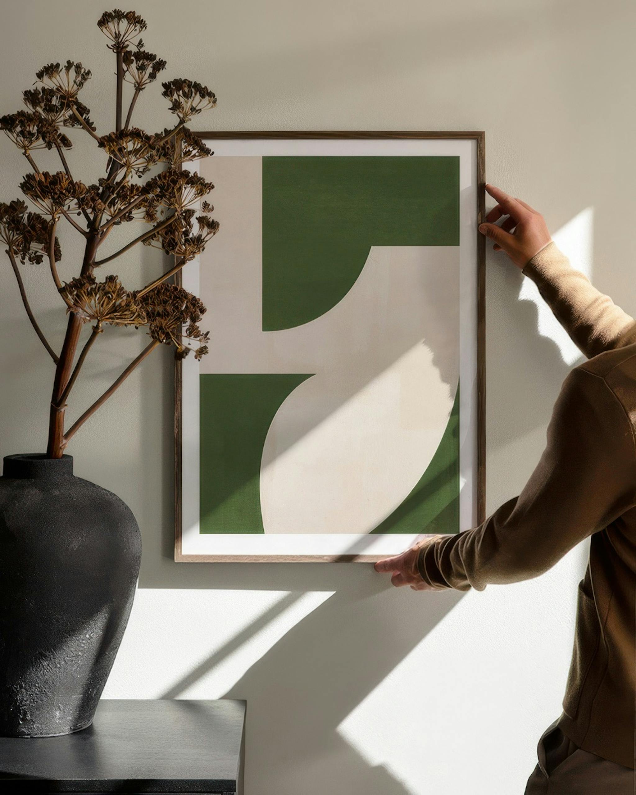 Affiche Green Graphic Forms No1 – Art abstrait géométrique vert et ...