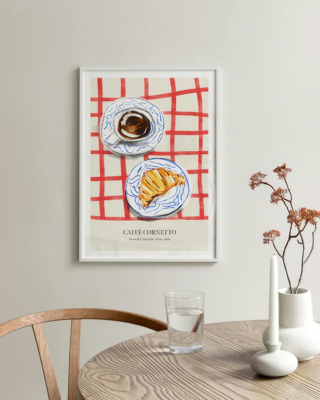 Póster Caffè Cornetto – Café y croissant para cocina | Desenio