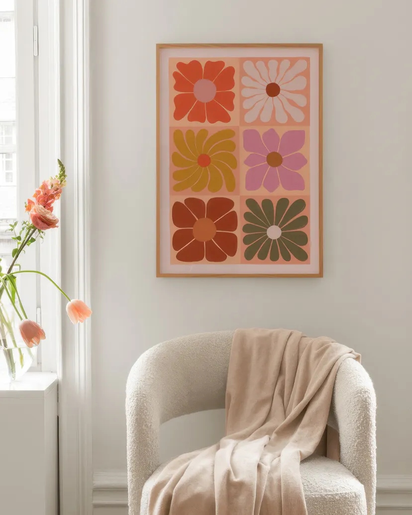 Flower Grid Poster Poster