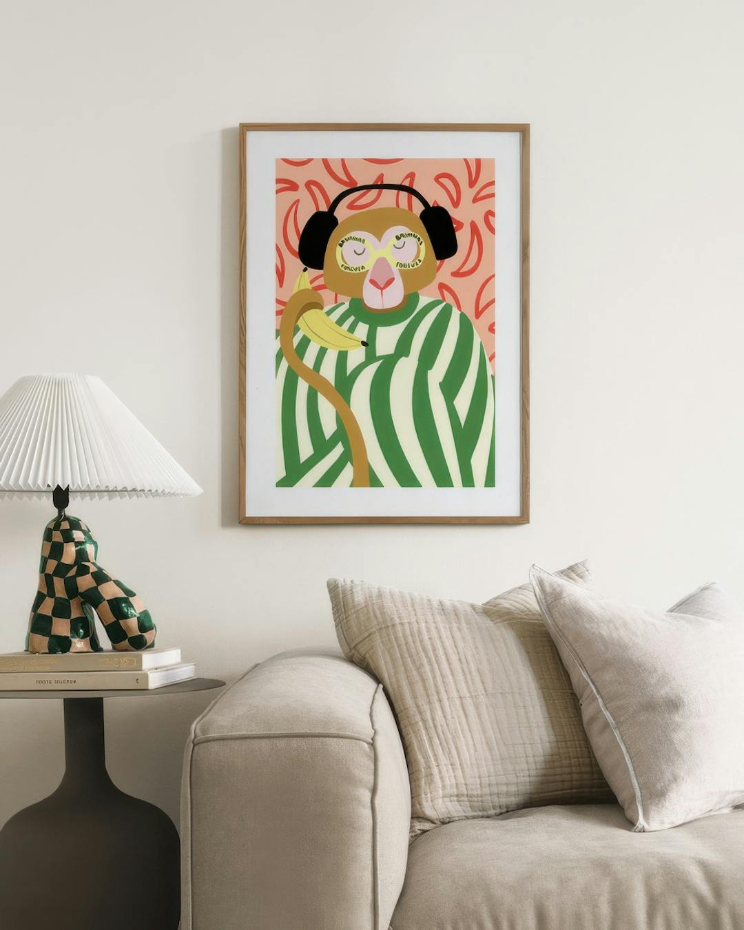 Affiche singe vert amusant avec banane – Bananas Forever | desenio.fr