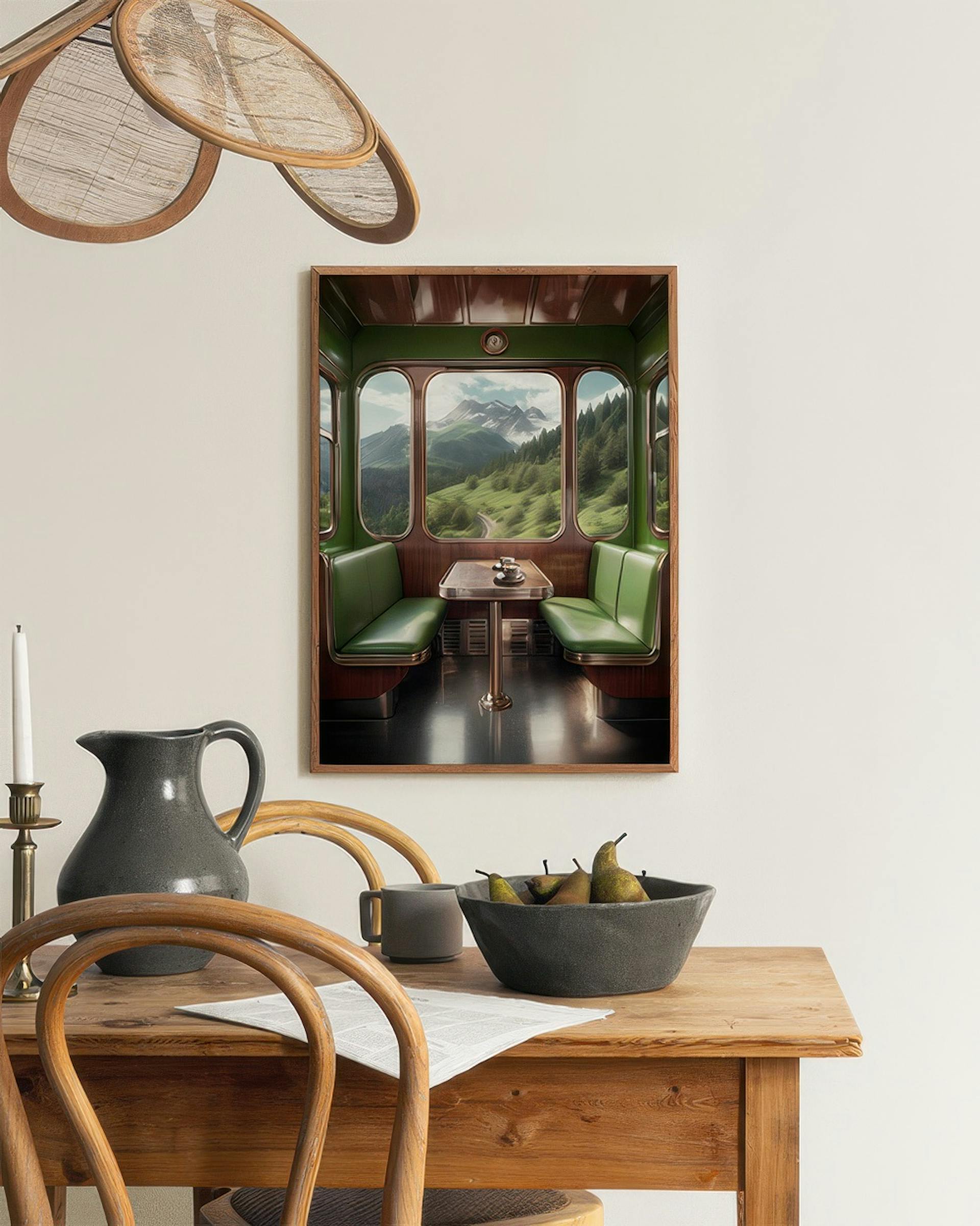 Retro Train View Print – Scenic Poster | Desenio