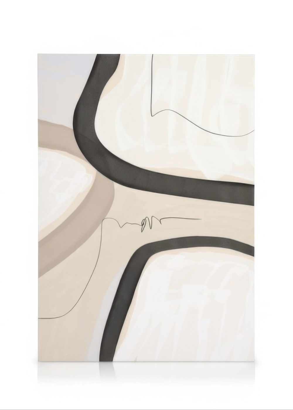 Abstrakte Leinwandbilder Duo – Beige & Schwarz | Desenio