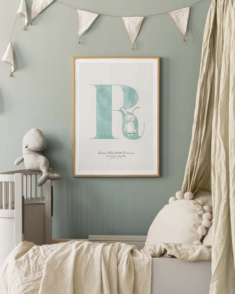 Kids Letter R Personal Print – Custom Poster for Nursery | Desenio