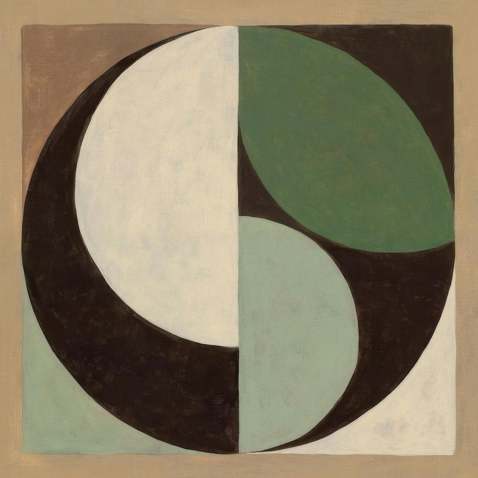 Affiche Green Graphic Forms No1 – Art abstrait géométrique vert et ...