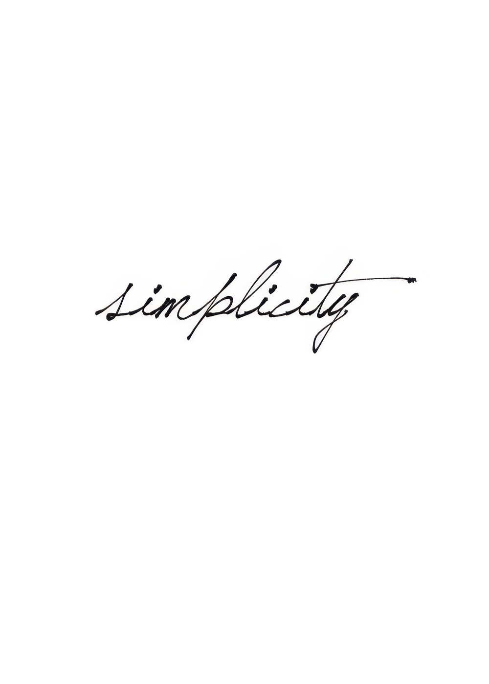 Poster with the word simplicity in cursive, typography prints – desenio ...