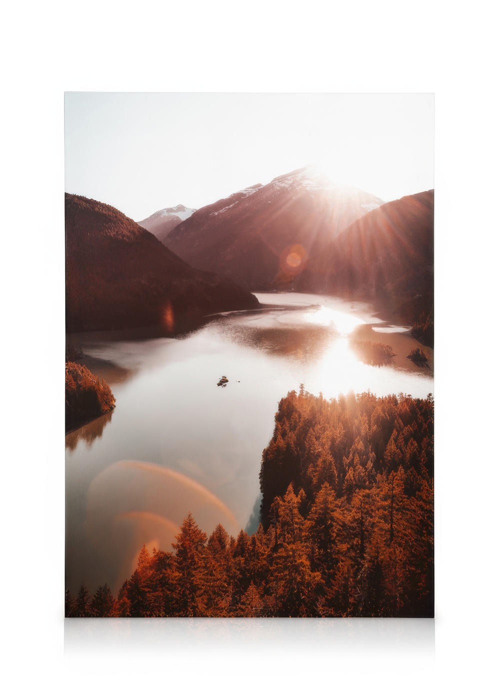 Diablo Lake Canvas - Red sunset forest - desenio.com.au