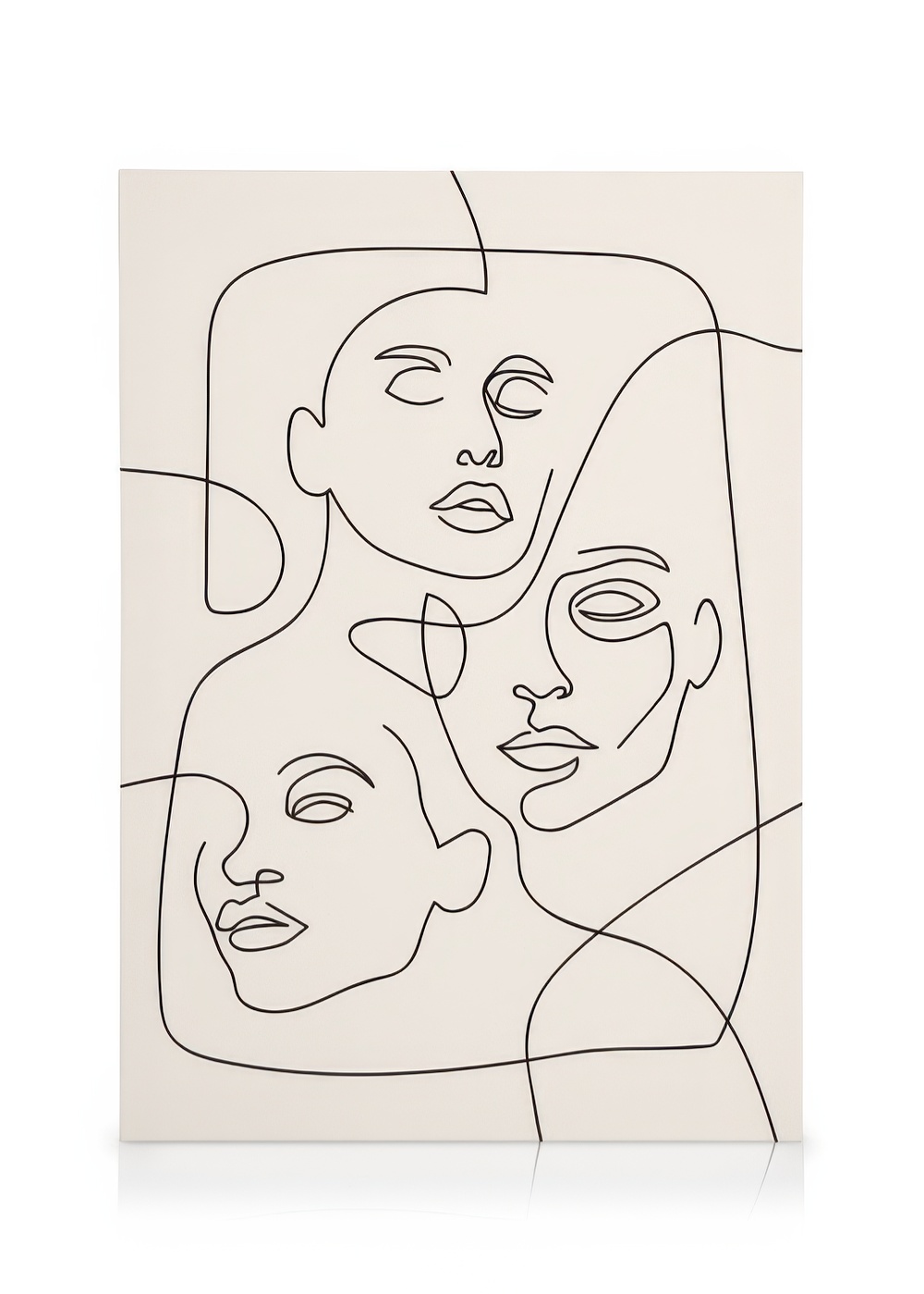 The Three Faces Line Art Canvas