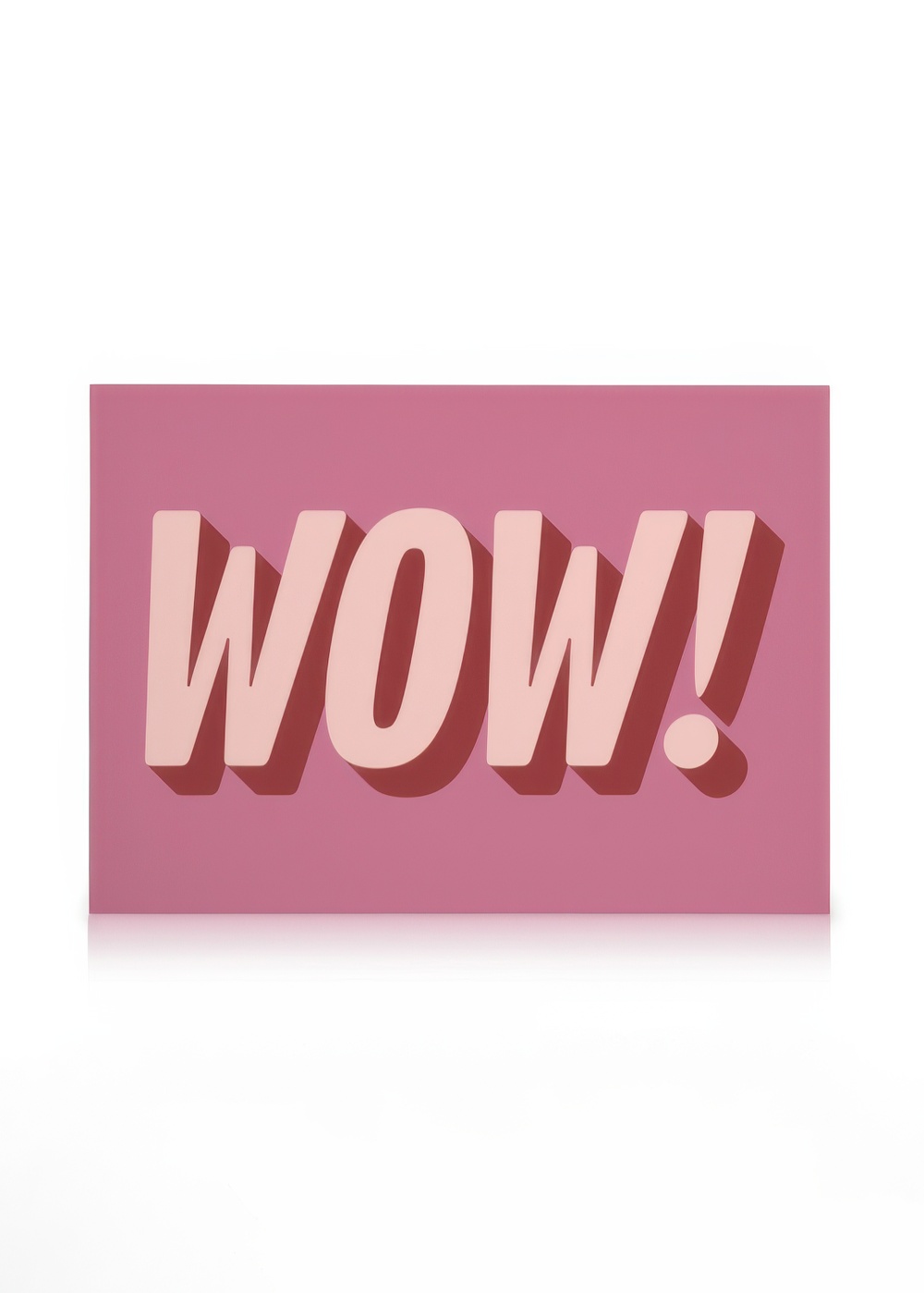 Wow Lienzo - Arte moderno con letras 3D sobre fondo rosa | Desenio