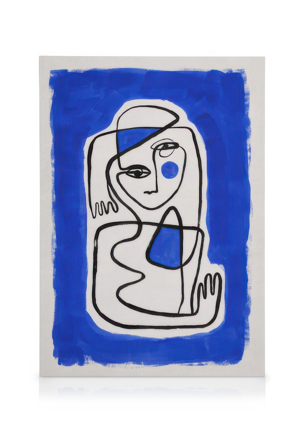 Póster em Tela Pose in Blue – Arte Moderna com Linha Abstrata | Desenio