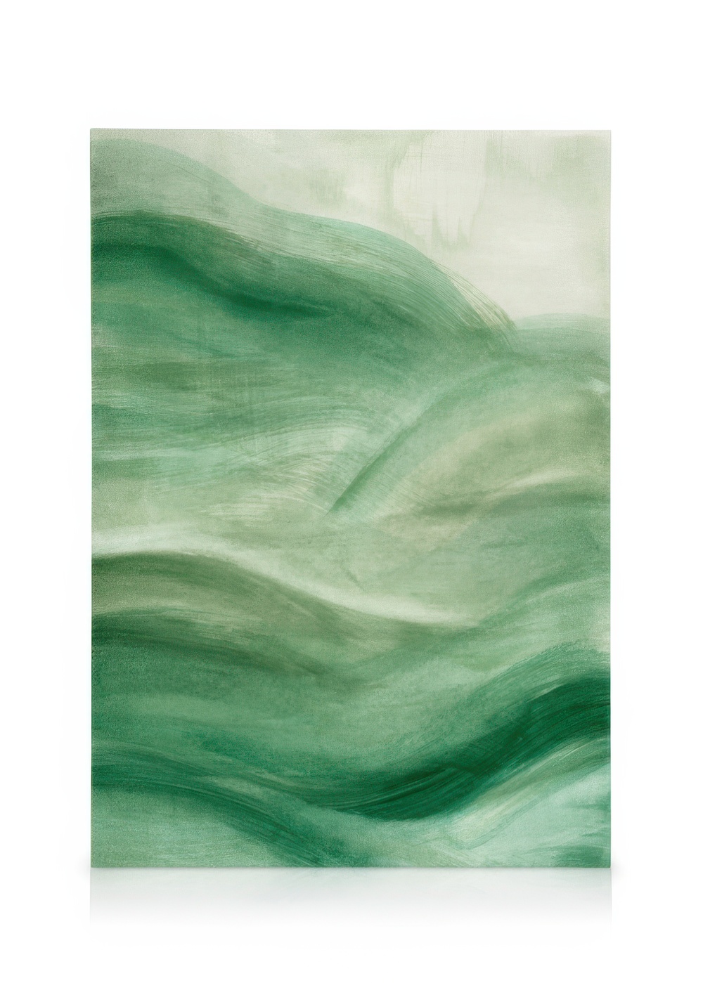Flowy Green No2 Canvas – Abstracte Groene Muurdecoratie | Desenio.nl