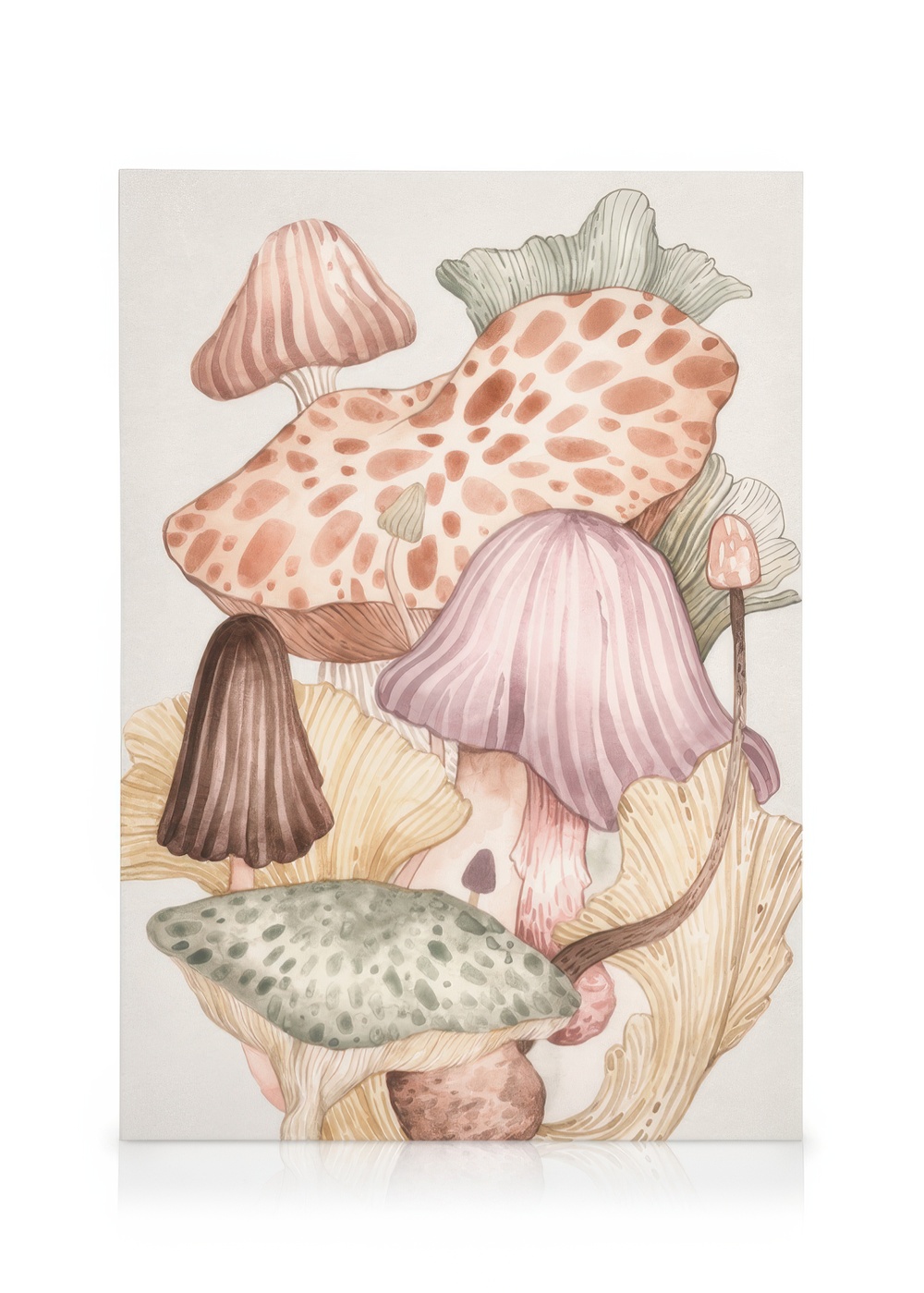 Quadro em Tela Watercolor Fungi No2 | Arte Botânica - Desenio