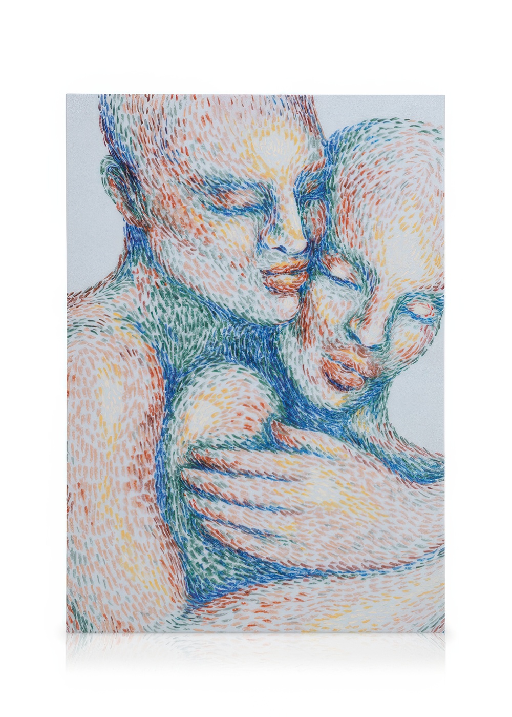 Colorful Couple Canvas - Abstract Embrace Art | Desenio EU