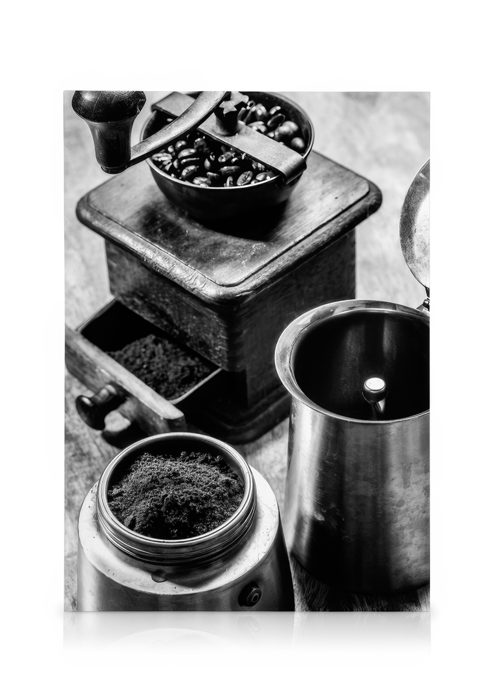 Cuadro en lienzo Moka Espresso en blanco y negro | Desenio.es