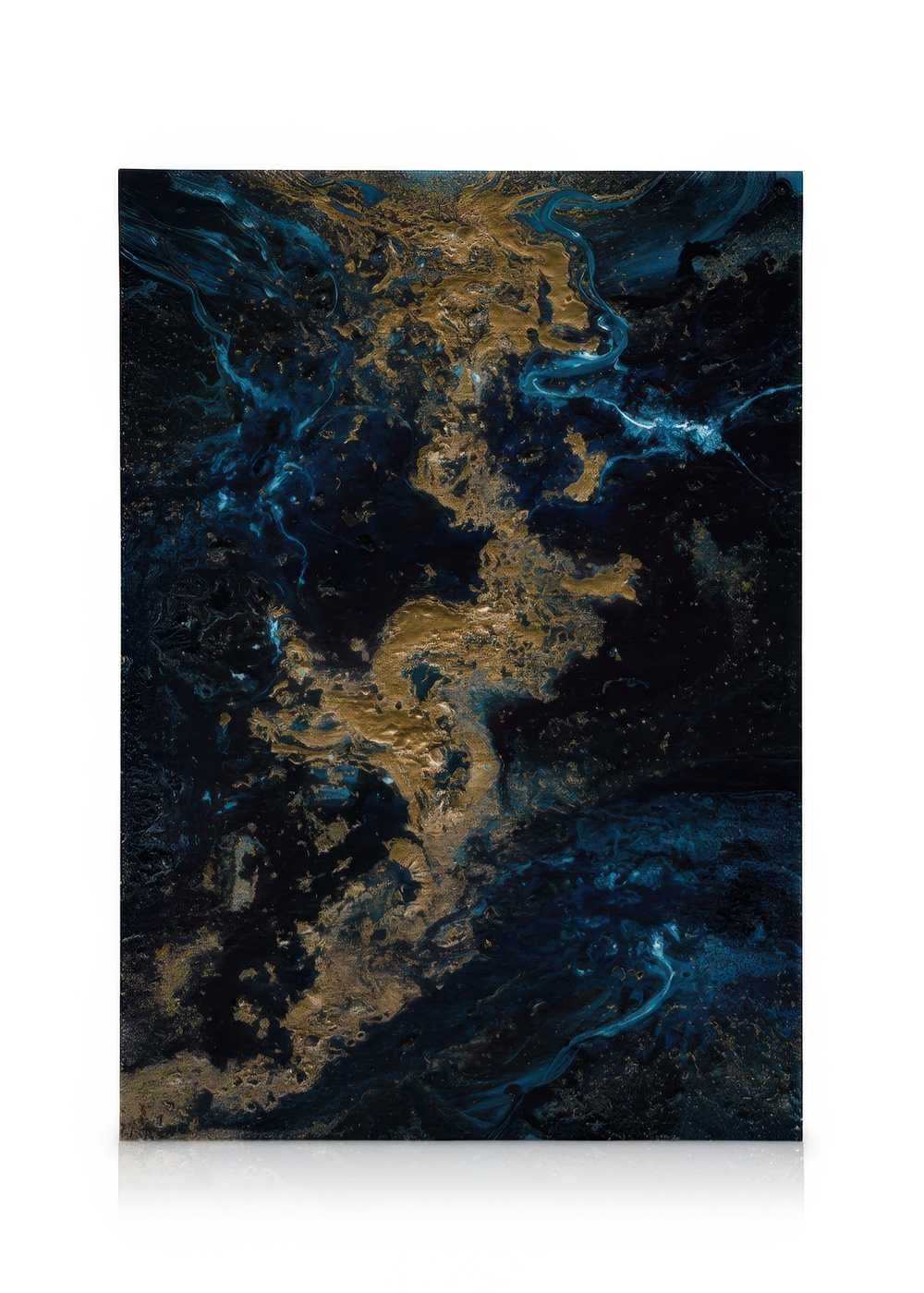 Blue Gold Abstract Canvas Print – Modern Wall Art Poster | Desenio