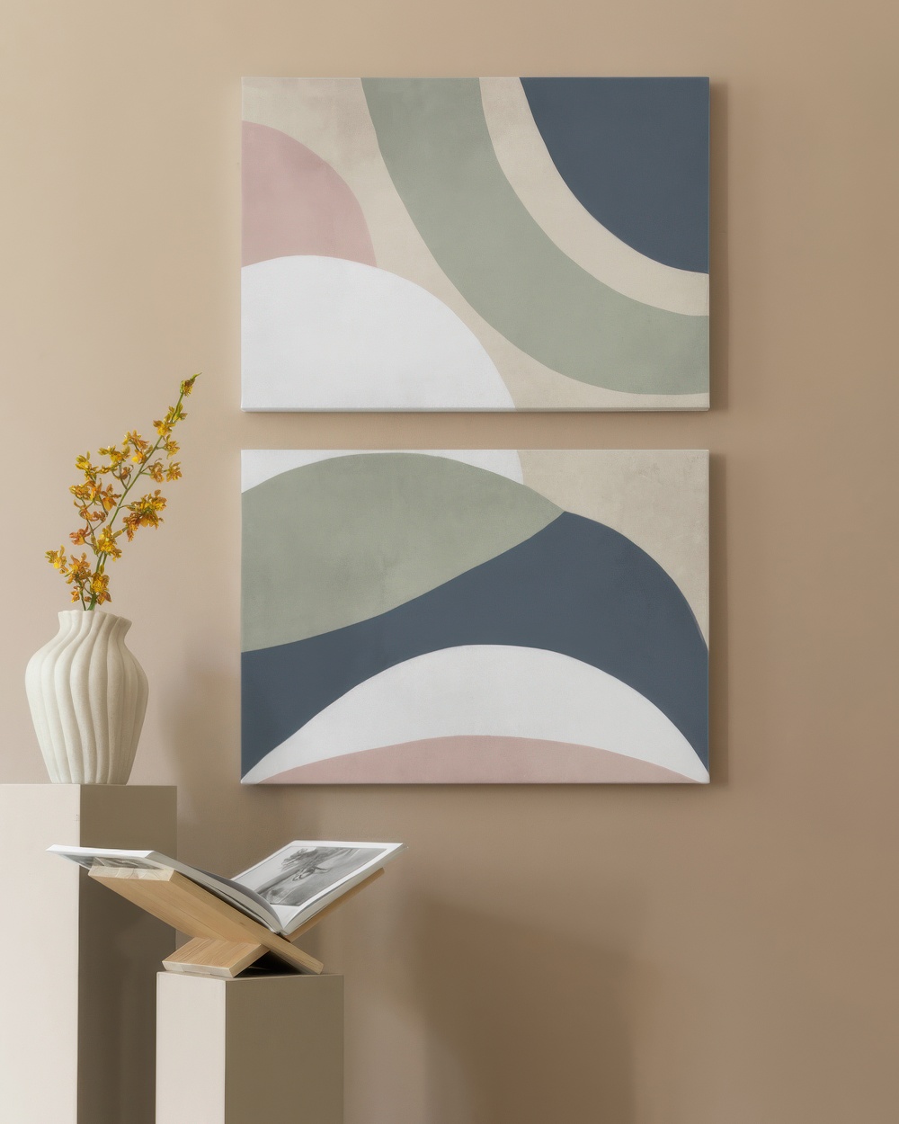 Soft Shapes Canvas Duo – Abstracte Canvas Set | Desenio