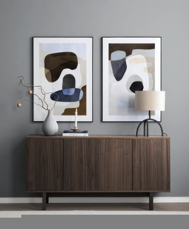 Blue Abstract gallery wall - Blue perfect pair - desenio.com